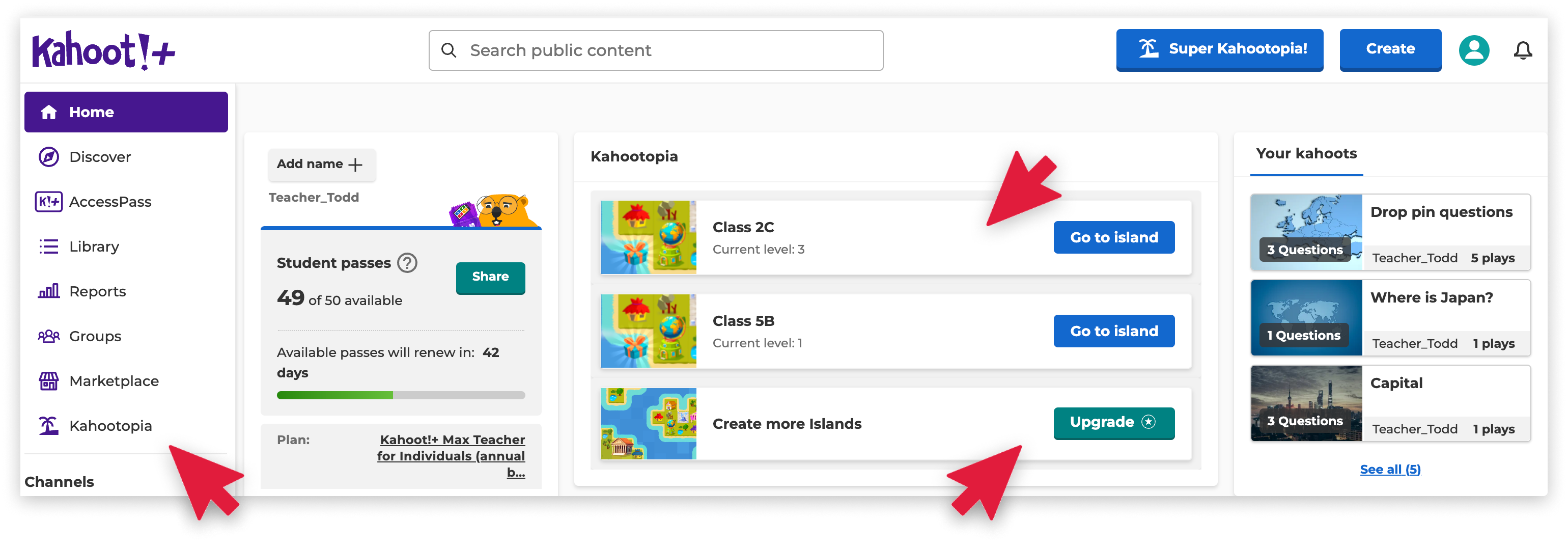 Kahootopia! Como localizar e gerenciar ilhas – Centro de ajuda e ...