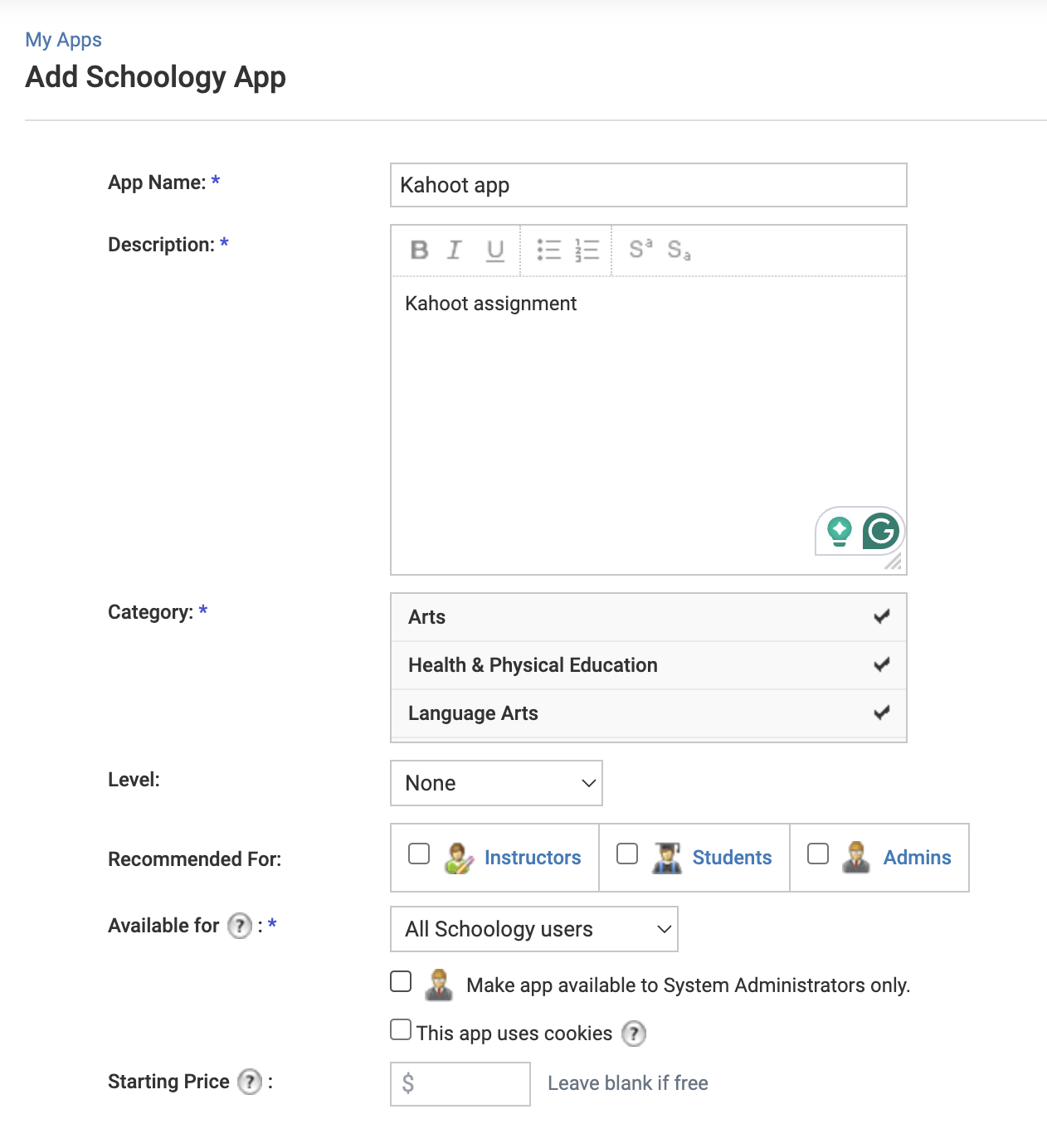 كيفية دمج Schoology LMS مع Kahoot! LTI – مركز مساعدة كاهوت!